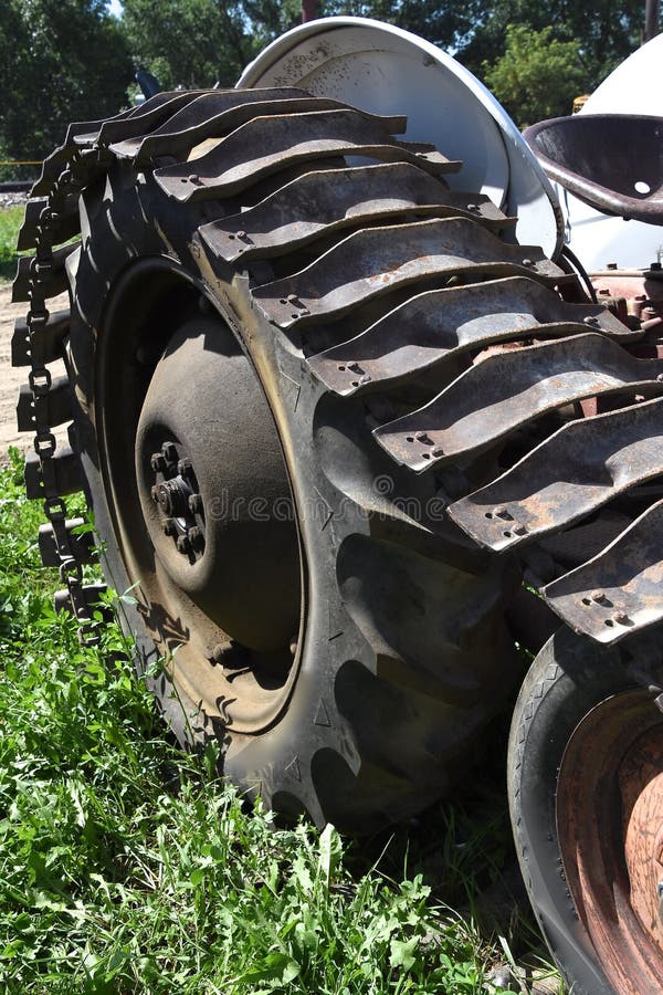 Chains on a Tractor Which Allow for Great Traction Stock Image - Image ...