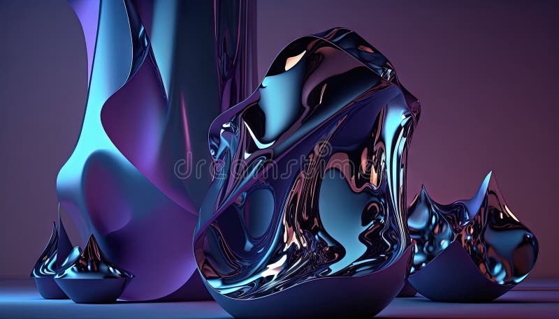 A Very Unusual Looking Object with a Lot of Shiny Material. Generative ...