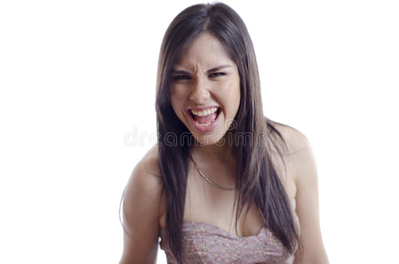 Very upset young woman stock image. Image of yelling - 35958029