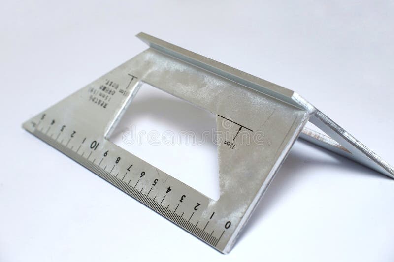 A Very Useful Diagonal Angle Ruler in White Background Stock Image ...