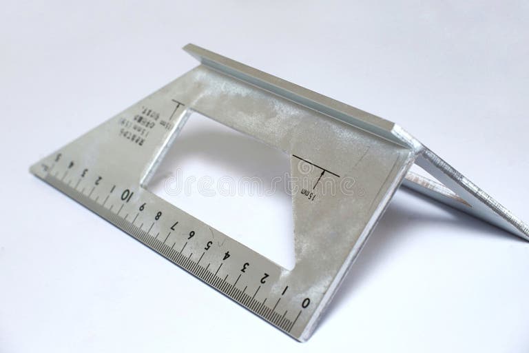A Very Useful Diagonal Angle Ruler in White Background Stock Image ...