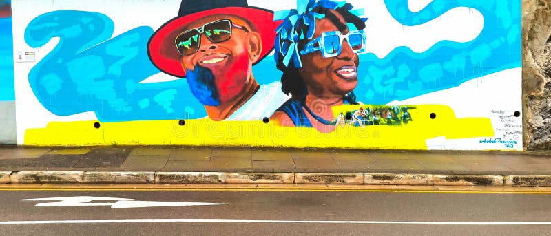 A Very Visual Mural in Hamilton Bermuda Editorial Stock Photo - Image ...
