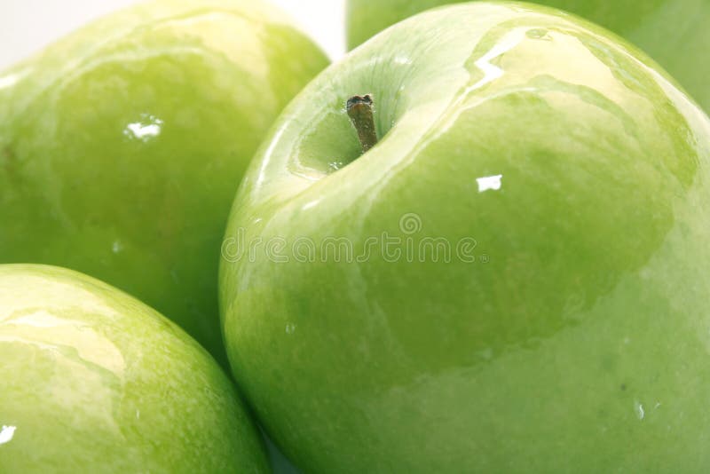 Very wet Green apple stock image. Image of water, green - 1845087