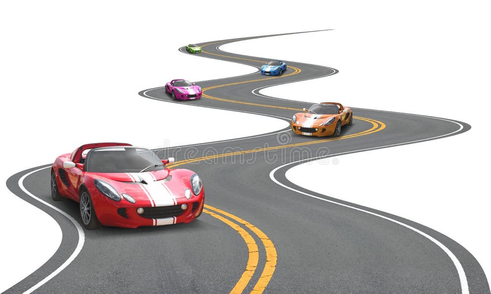 Very winding road. stock illustration. Illustration of nature - 22410085