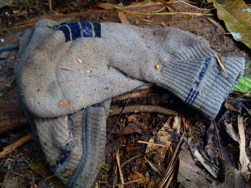 Very Worn Socks on the Ground. Stock Photo - Image of nature, fashion ...