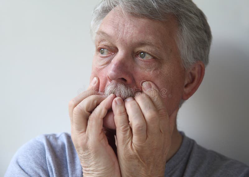 Very worried older man stock photo. Image of hands, distressed - 24205506