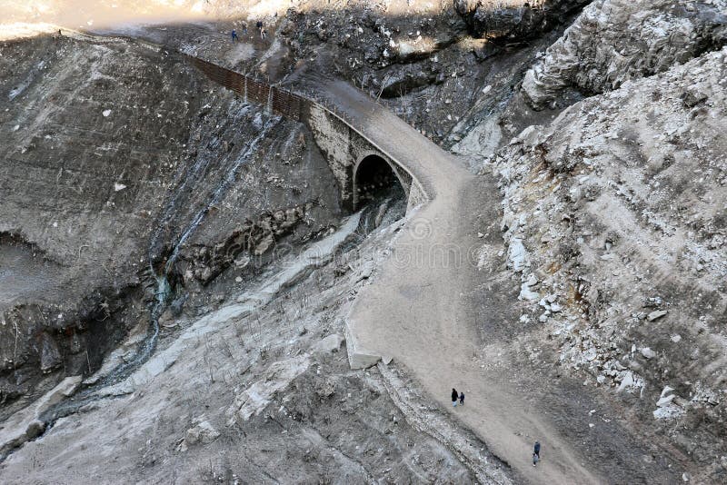 Vogorno Lake Dam Bed in Switzerland Stock Image - Image of construction ...
