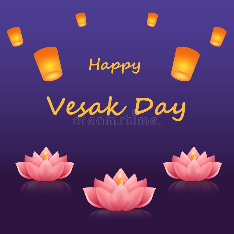 Vesak Day Creative Concept for Postcard or Banner Stock Illustration ...