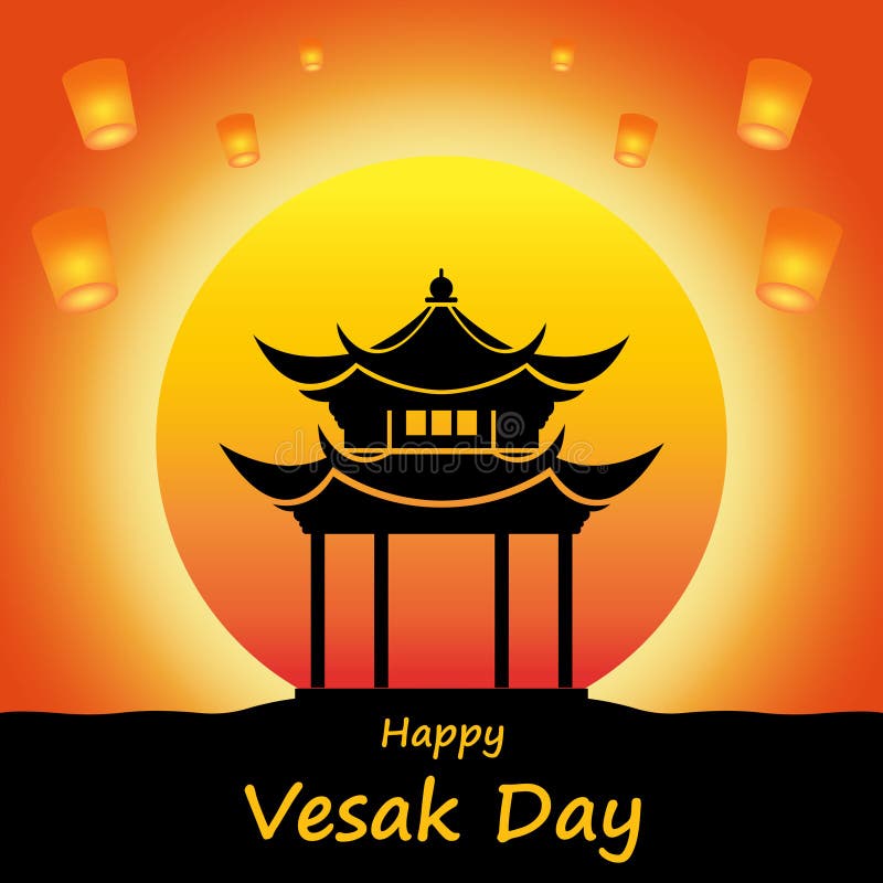 Vesak Day Illustration for Social Media Post Design Template. Vector ...