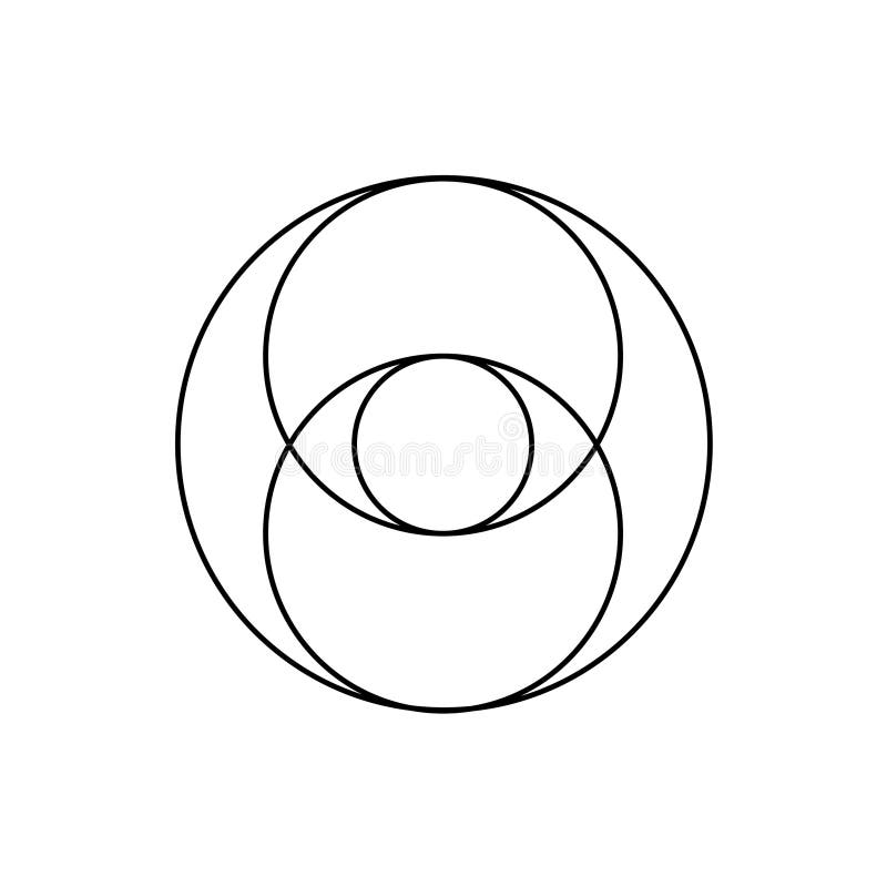 Vesica Piscis Geometric Symbol with Intersecting Circles Stock ...