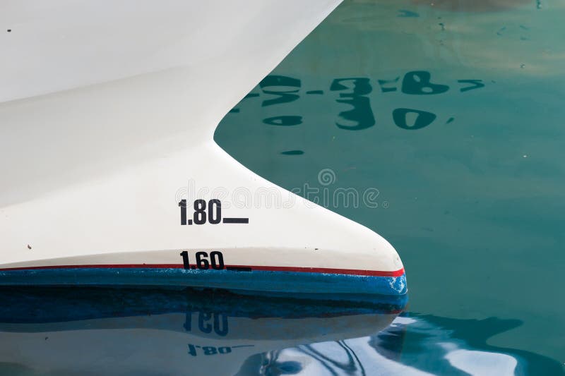 Draught Scale with Roman Numerals on the Bow of a Ship Stock Image ...