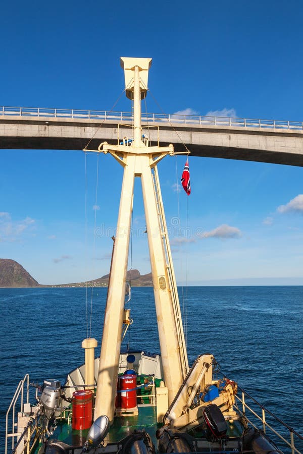 Vessel Going Under a Bridge To the Sea Editorial Photography - Image of ...