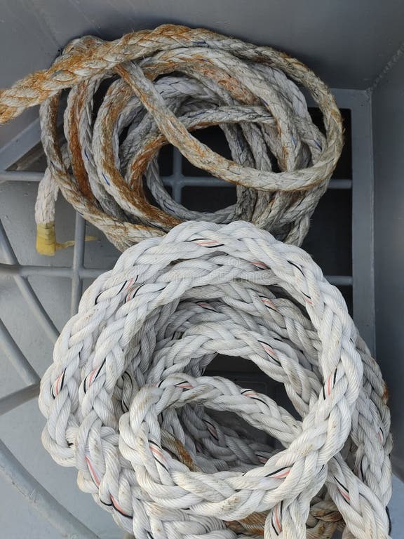 Vessel Rope Coiling in the Basket Stock Image - Image of neat, rope ...