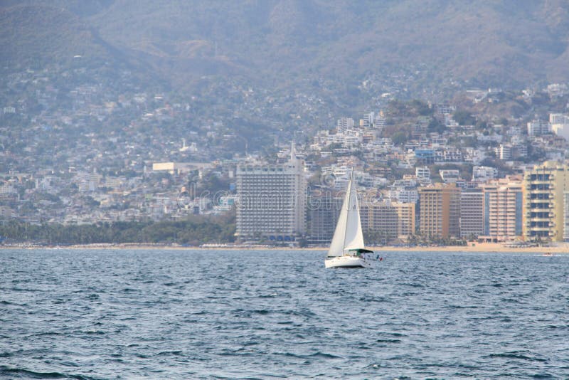 Vessel Sailing on a Mexican Bay Stock Photo - Image of house, atardecer ...