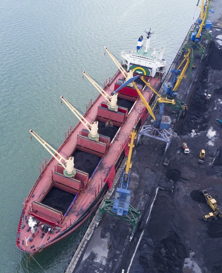 Vessel under loading stock photo. Image of coal, transportation - 91996322