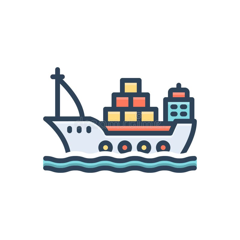 Color Illustration Icon for Vessels, Ship and Transport Stock ...