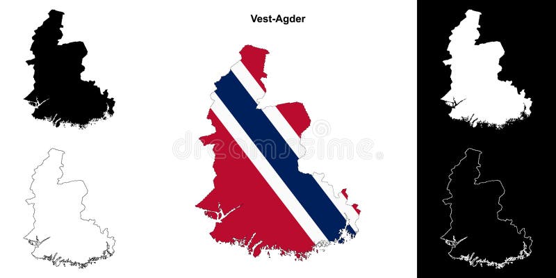 Vest-Agder outline map stock vector. Illustration of icon - 356787626
