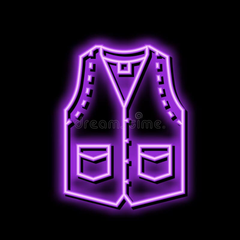 Vest Denim Neon Glow Icon Illustration Stock Vector - Illustration of ...