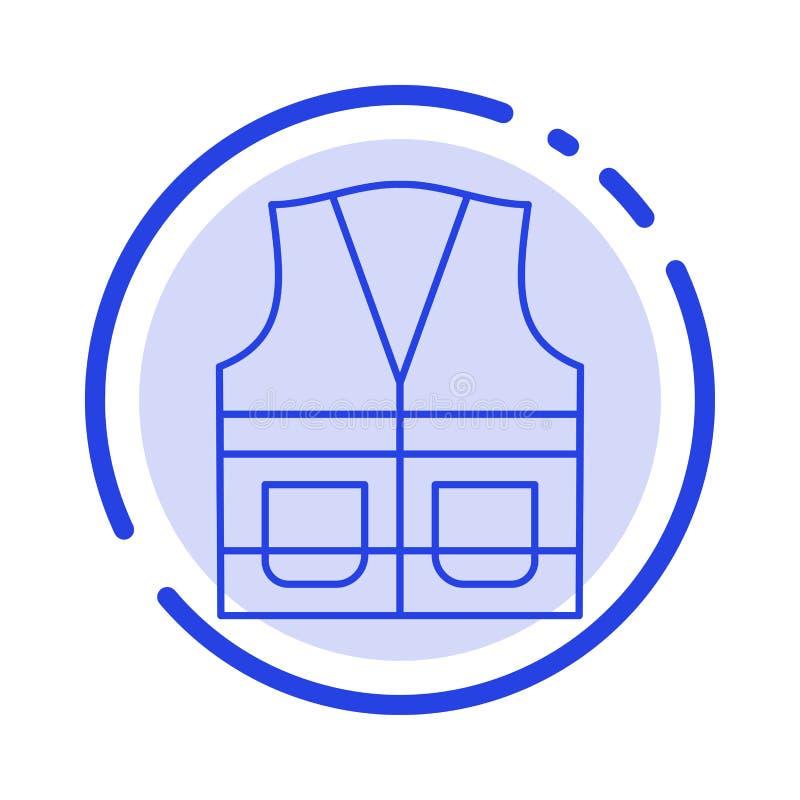 Vest, Jacket, Labour, Construction, Repair Blue Dotted Line Line Icon ...