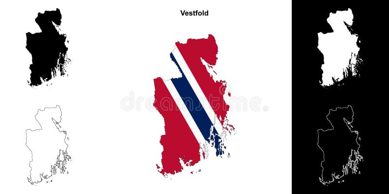 Vestfold outline map stock vector. Illustration of silhouette - 356787763