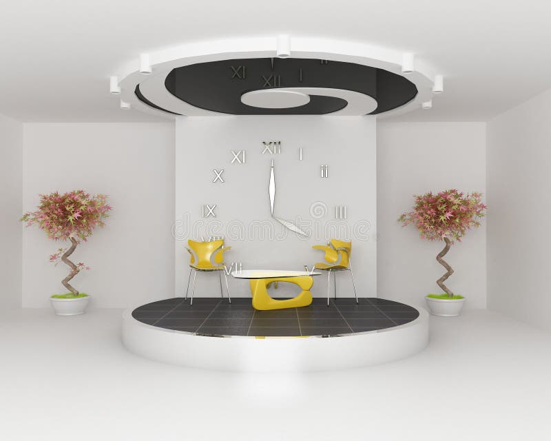 Vestibule with a clock stock illustration. Illustration of japanese ...