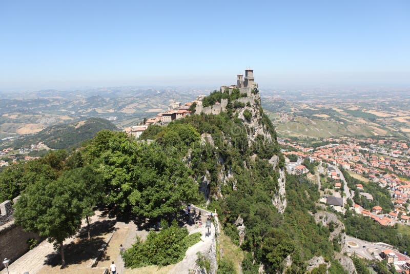 Vesting Van La Rocca. San Marino Stock Afbeelding - Image of berg ...