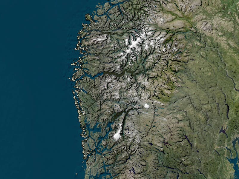 Vestland, Norway. Low-res Satellite. No Legend Stock Illustration ...