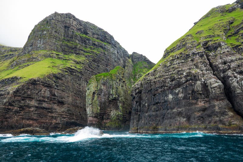 Vestmanna Cliffs Detailed View in Faroe Islands Stock Image - Image of ...