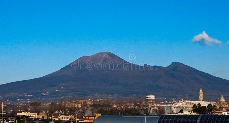 Vesuvio Italian Vulcan, Naples Stock Photo - Image of naples, blue ...
