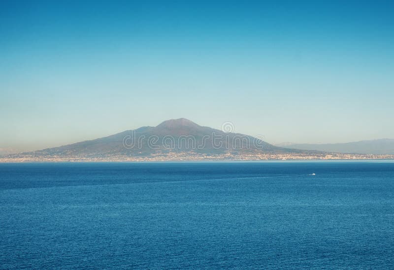 Vesuvio Volcano. View from Sorento Town, Italy Stock Image - Image of ...