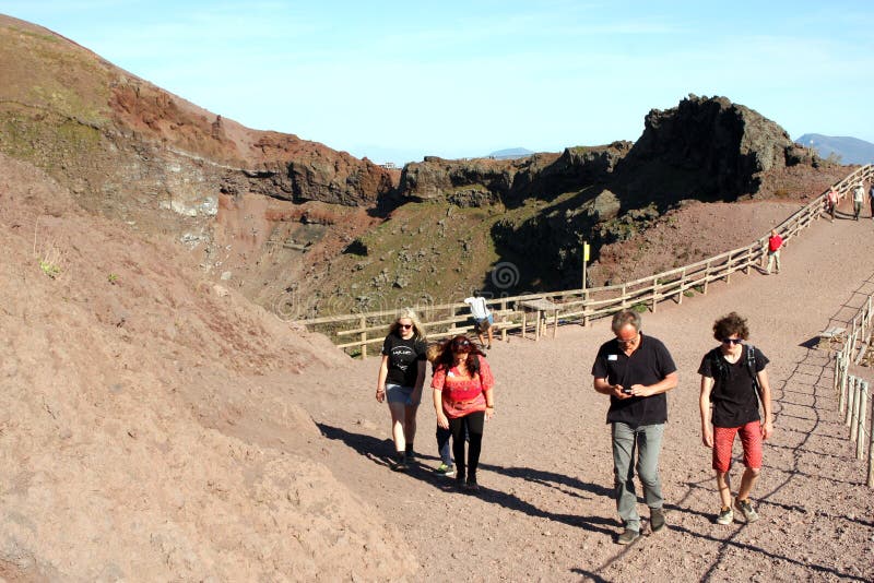 Vesuvius Volcano Crater Path Italy Editorial Photography - Image of ...