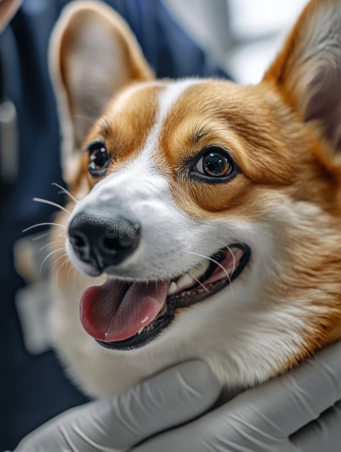 Vet Checkup for Fluffy Corgi Stock Photo - Image of animal, corgi ...