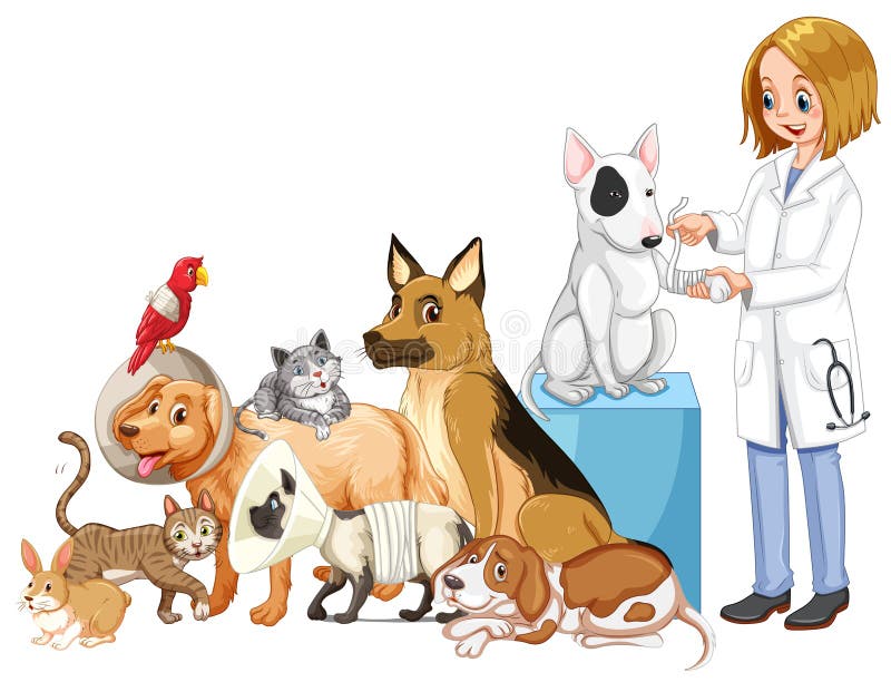 Veterinarians With Animals Clipart Image