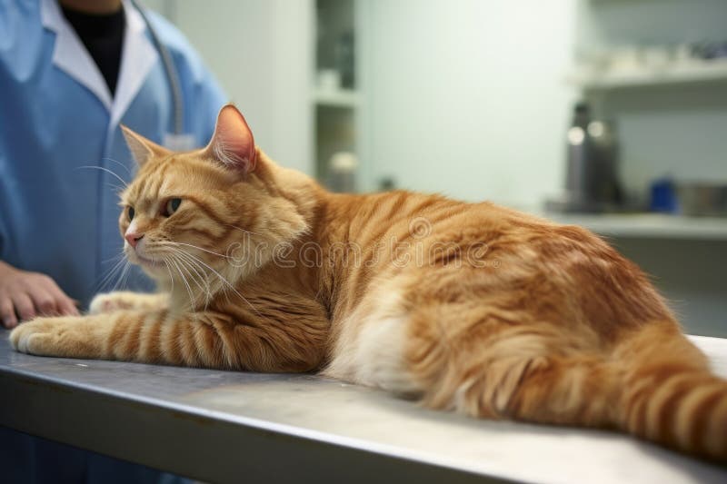 Vet Palpating Cats Back, Examining Its Spine Stock Image - Image of ...