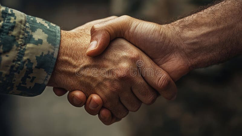 A Veteran Exchanges a Handshake with a Supporter at the Courthouse ...