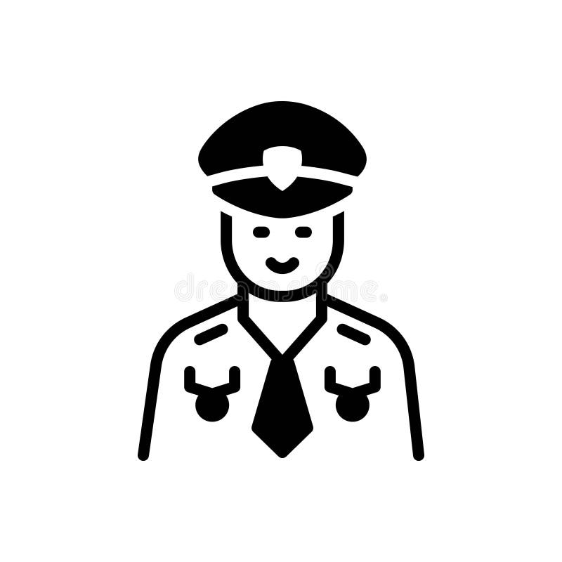 Black Solid Icon for Veteran, Expert and Old Stock Vector ...