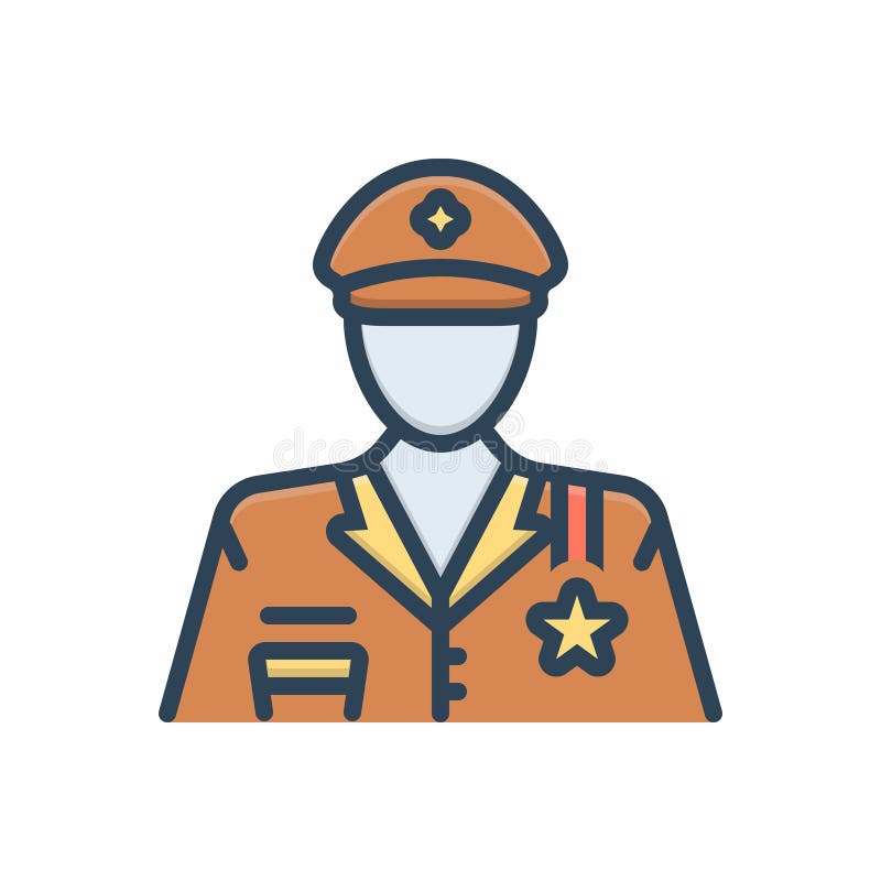 Color Illustration Icon for Veteran, Long Serving and Adroit Stock ...