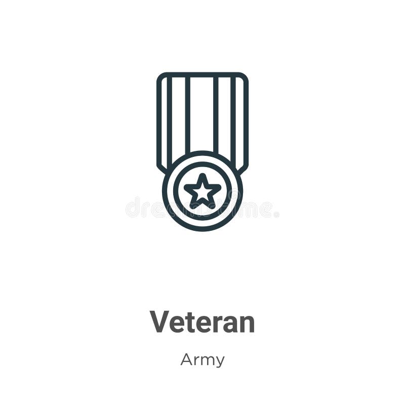 Veteran Vector Icon on White Background. Flat Vector Veteran Icon ...