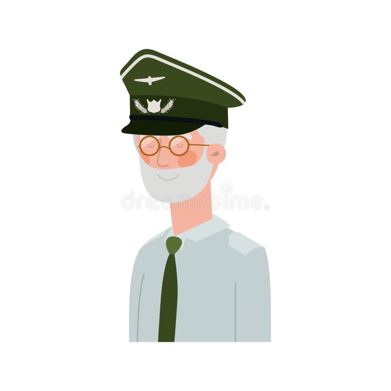 Veteran Pilot Avatar Character Vector Stock Vector - Illustration of ...