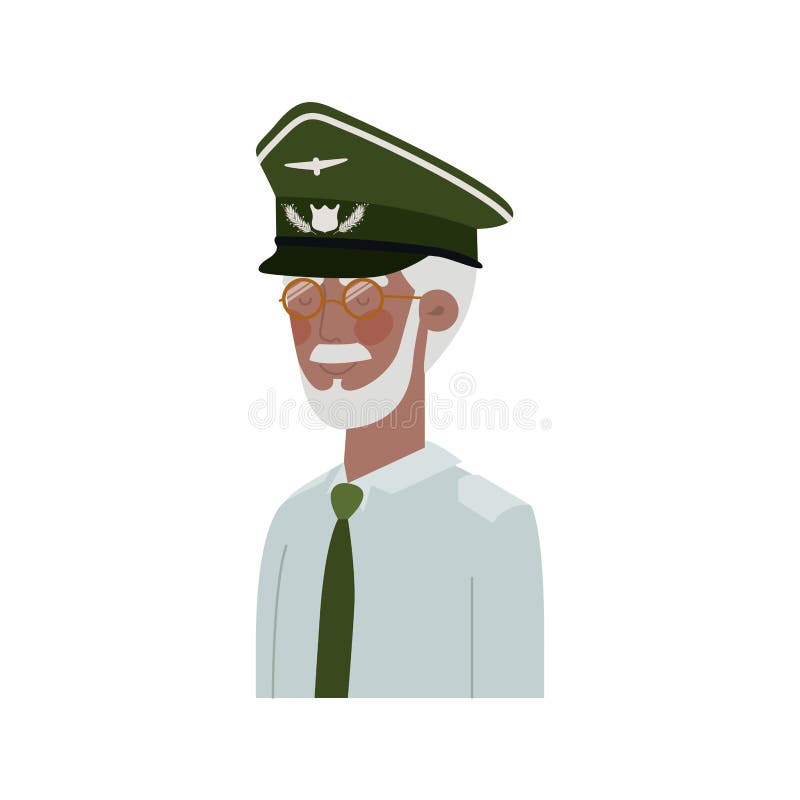 Veteran Pilot Avatar Character Vector Stock Vector - Illustration of ...