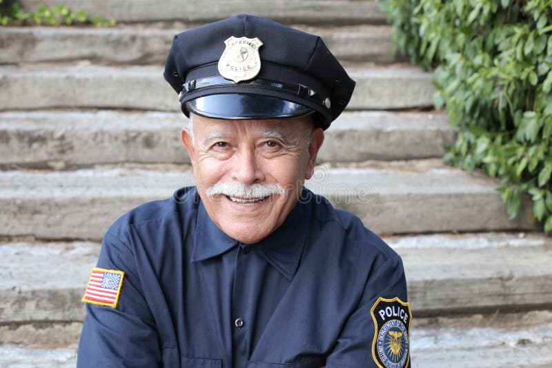 Veteran Police Officer with a Mustache Stock Image - Image of people ...