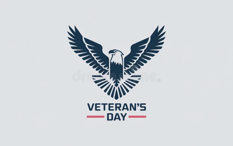 Veteran S Day Eagle Symbol with Patriotic Design Stock Illustration ...