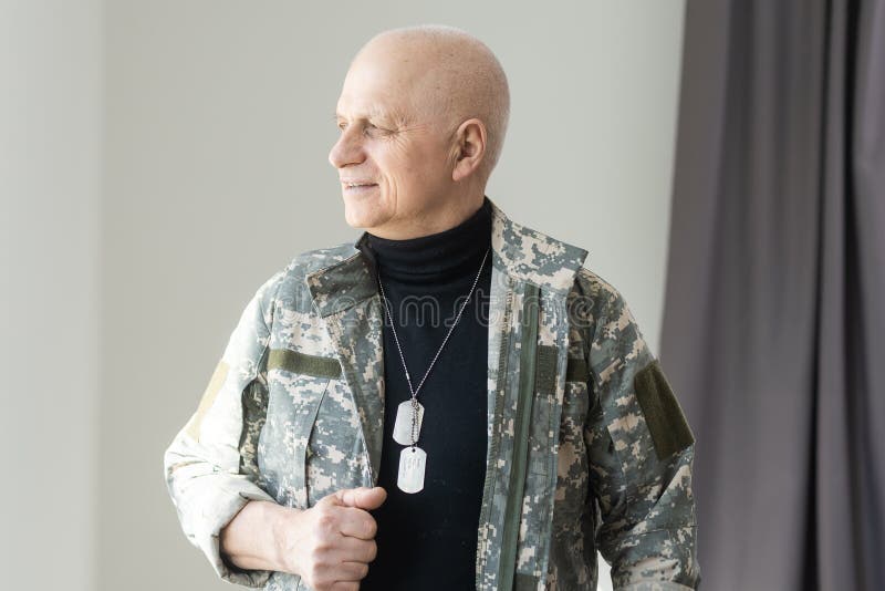 Veteran Soldier in Military Uniform Stock Photo - Image of males, older ...