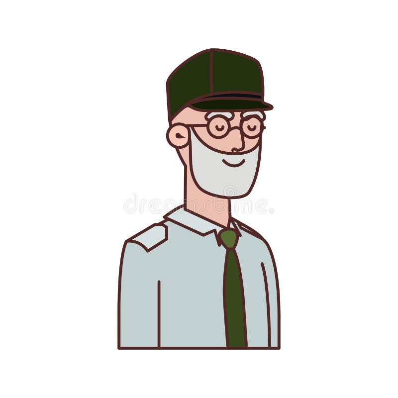 Veteran War Old Man Avatar Character Stock Vector - Illustration of ...