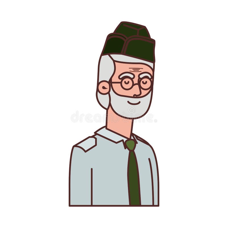Veteran War Old Man Avatar Character Stock Vector - Illustration of ...