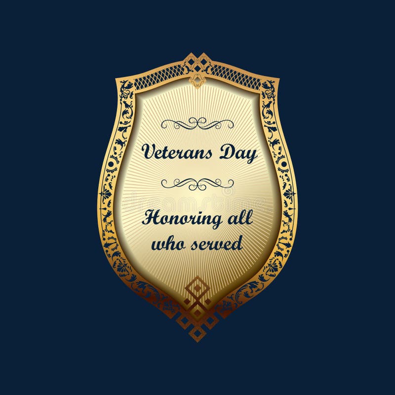 Veterans Day Emblem Shield Background Stock Vector - Illustration of ...