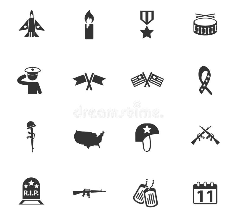 Veterans day icon set stock vector. Illustration of veterans - 141421371