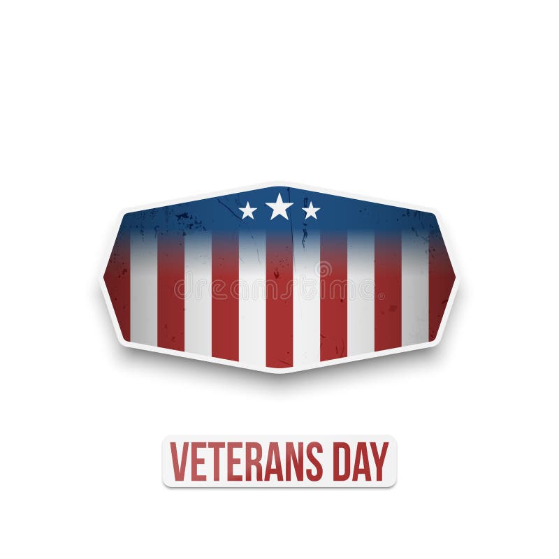 Veterans Day Sign with Text Stock Vector - Illustration of paper, honor ...