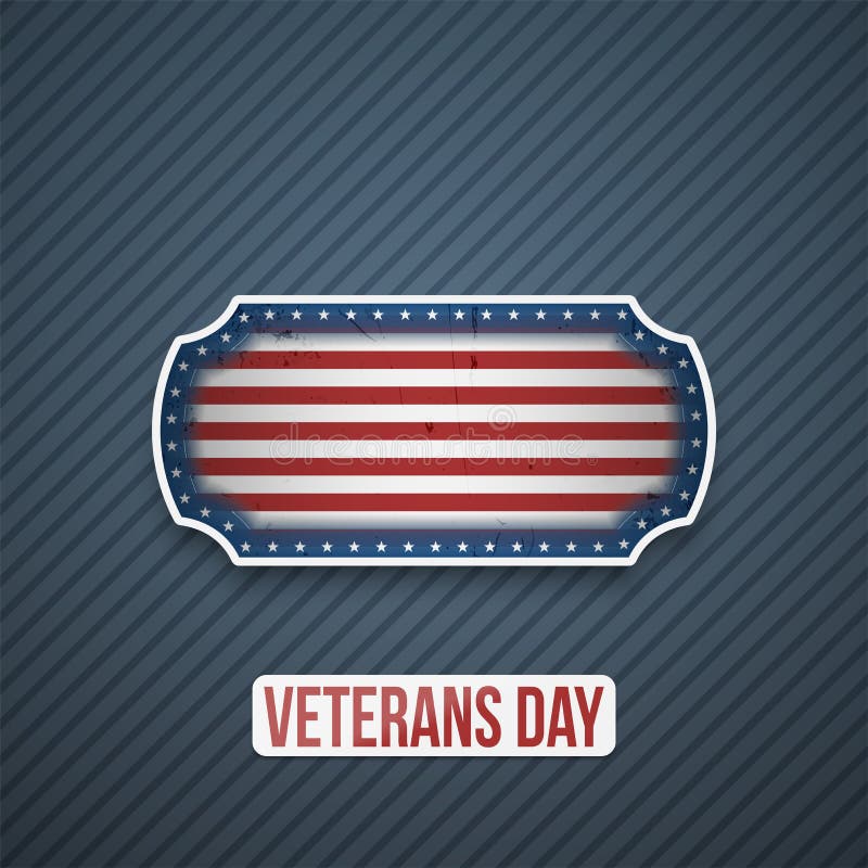 Veterans Day Text on Realistic Label Stock Vector - Illustration of ...