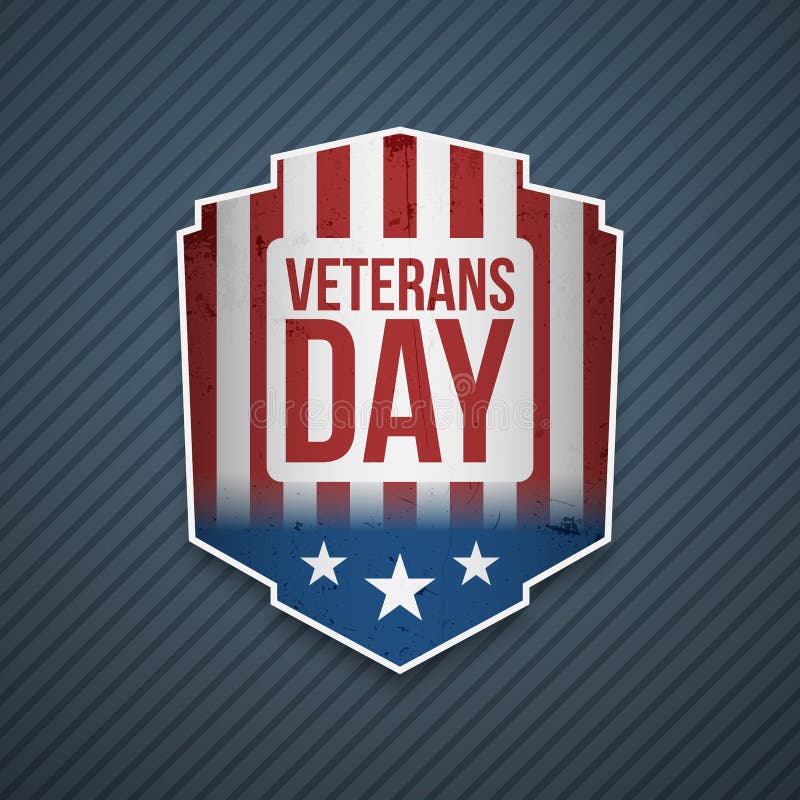 Veterans Day Text on Realistic Sign Stock Vector - Illustration of ...